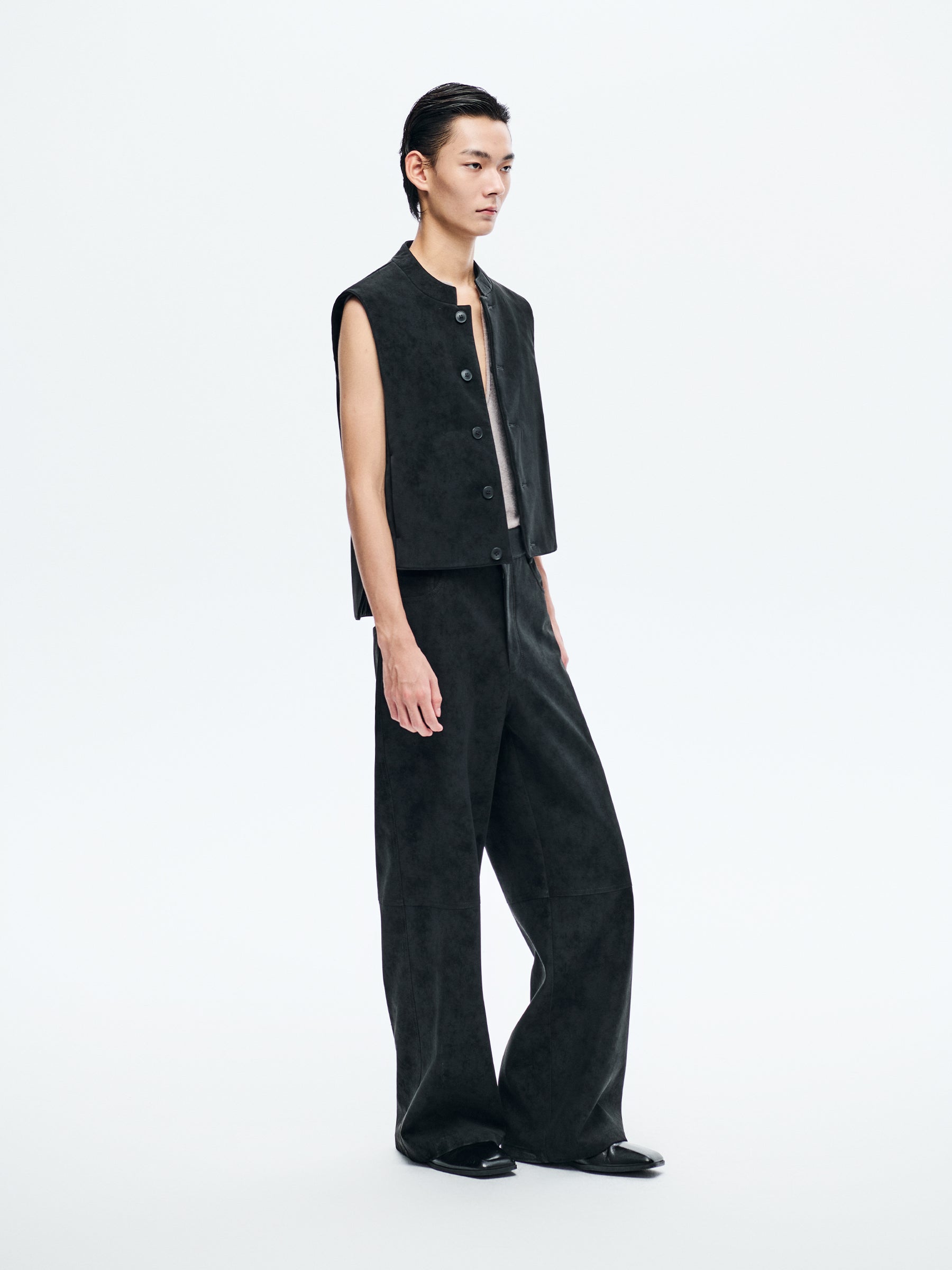BLACK SUEDE VEST – SEAN SUEN